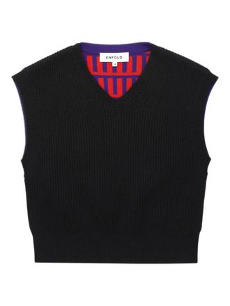 Enfold débardeur côtelé à col v - Bleu