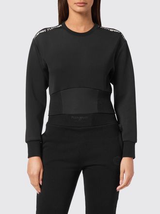 Plein Sport Slim-Fit-Bustier-Sweatshirt aus Jersey mit langen &Auml;rmeln