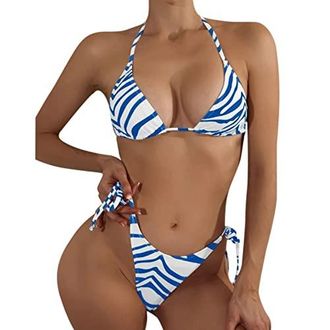 Generic Bikini Sexy Femme Maillot de Bain Maillot de Bain Bikini Imprim&eacute; pour Femme, Design &agrave; Rayures pour la Plage et la Piscine