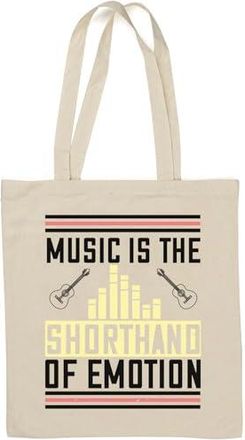 Generic Music is the shorthand of emotion Artist Slogan Natural Cotton Tote Bag Blanc