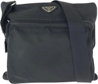 Prada Sac bandouli&egrave;re Pre-owned en nylon Saffiano Tessuto et cuir - Femme - Pre-owned - Noir - Taille: ONE Size