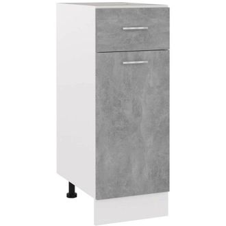 Les Tendances Meuble bas de cuisine Gris b&eacute;ton 30x46x81,5 cm