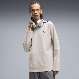 Puma T-shirt d&eacute;contract&eacute; gaufr&eacute; &agrave; manches longues PUMATECH Homme, V&ecirc;tements, Beige, XXL
