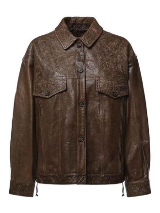 Golden Goose Lederjacke - Gr&uuml;n