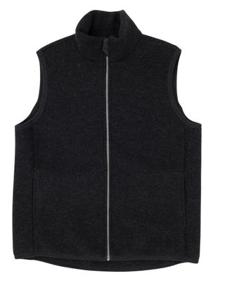 Engel Herren Fleece Weste, 100% Wolle (kbT, Merino) (DE/NL/SE/PL, Numerisch, 50, 52, Regular, Regular, Schwarz)