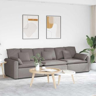 vidaXL Modulares Sofa mit Kissen Taupe Vidaxl