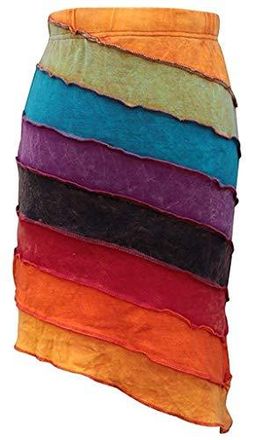 Shopoholic Fashion Femmes Été Arc-en-Ciel Hippie Jupe - Arc en Ciel, XXL