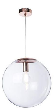 Lussiol Pendelleuchte Globus Kupfer, Durchmesser 34 cm x Höhe 33 cm, Warmweißes Licht, Modern, Zuhause, Wohnzimmer/Esszimmer, Küche, Büro