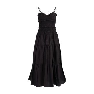 Michael Kors Femme, Robes, Noir, Taille: 38 FR Smocked Maxi Dress