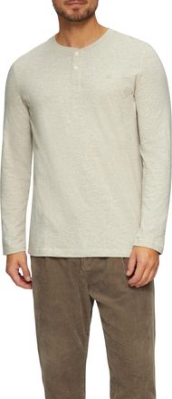 s.Oliver Meliertes Longsleeve mit Henley-Ausschnitt