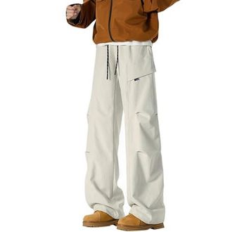 Generic Pantalon de randonn&eacute;e pour homme - Jambe large - Pantalon de travail cargo - Doublure en polaire - Pantalon de marche dext&eacute;rieur - Pantalon de marche 