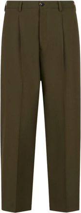 Marni Homme, Pantalons, Vert, Taille: XL Pantalon Vert en Laine Coupe Décontractée