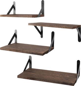 Generic Rustikale Wandregale aus Holz, Heimdekoration, Wandregal f&uuml;r Badezimmer, Wohnzimmer, K&uuml;che, B&uuml;ro, Toilette, Flur, Blument&ouml;pfe, Toilettenartikel