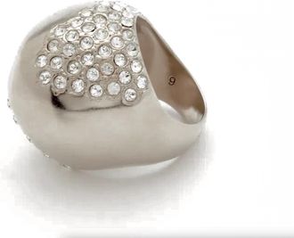 Saint Laurent Crystal Pave Set Ring