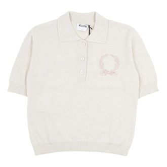 Moschino Femme, Pulls, Beige, Taille: 36 FR Haut polo en maille brod&eacute;