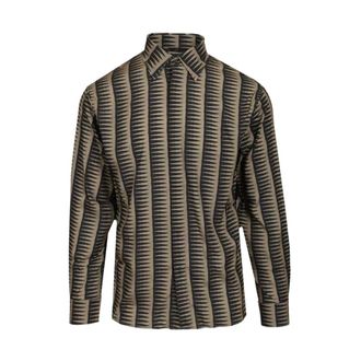 Emporio Armani Homme, Chemises, Multicolore, Taille: S Chemise confort &agrave; imprim&eacute; int&eacute;gral en m&eacute;lange de Lyocell