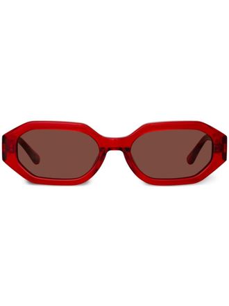 Linda Farrow lunettes de soleil ovales Irene - Rouge