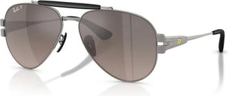 Ray-Ban unisex, Accessoires, Noir, Taille: 58 MM Ferrari Aviator Lunettes de Soleil Polaris&eacute;es