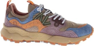 Flower Mountain baskets Yamano 3 en nubuck à empiècements - Gris