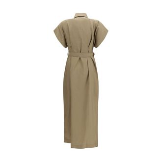 Brunello Cucinelli Womens Beige Cotton Casual Dress