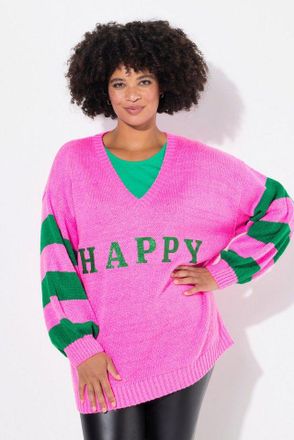 Angel Of Style Strickpullover Pullover oversized HAPPY Ringel-Ärmel