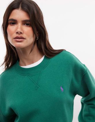 Polo Ralph Lauren sweat-shirt &agrave; logo icon en vert