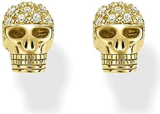 Thomas Sabo Thomas Sabo Damen-Ohrstecker 1 Paar Totenkopf Silber vergoldet Diamant (0.2 ct) weiß - D_H0013-924-39
