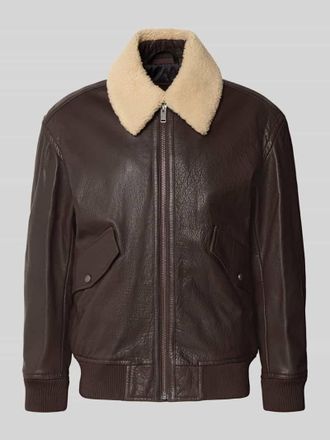Boss Orange by Hugo Boss Regular Fit Lederjacke aus reinem B&uuml;ffelleder Modell Jopeak