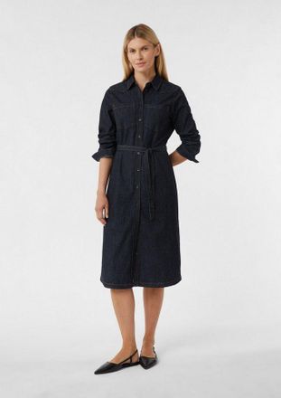 Comma Midikleid Kleid Leichtes Denimkleid in Midil&auml;nge mit Bindeg&uuml;rtel