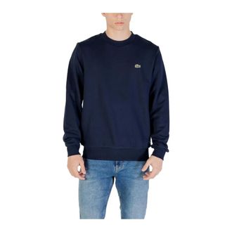 Lacoste Homme, Sweatshirts et sweats &agrave; capuche, Bleu, Taille: L Pull Bleu Uni &agrave; Col Rond