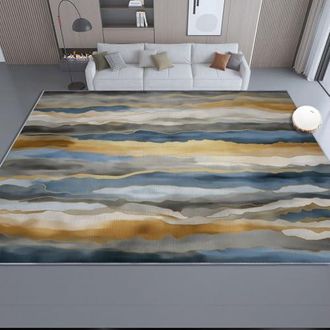 Generic Paillasson Antid&eacute;rapant Brun 120 x 170 cm, Tapis de Sol dint&eacute;rieur Lavable pour entr&eacute;e Cuisine Chambre &agrave; Coucher paillasson d&eacute;coratif, imprim&eacute; Abstrai