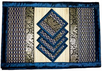 CCCollections Handgewebte Weiden-Platzsets & Untersetzer - Hitzebeständiges, leicht zu reinigendes Tischset - Abwischbare Platzsets mit langlebiger thailändischer H