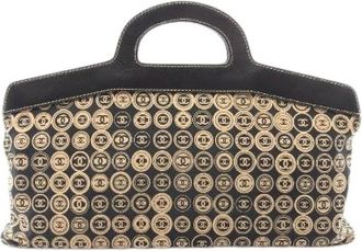Chanel Sac &agrave; main Pre-owned Coco Mark en cuir et coton - Femme - Pre-owned - Beige - Taille: ONE Size