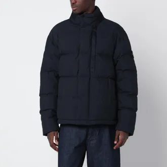 Stone Island Navyblaue Daunenjacke aus Baumwolle und Nylon