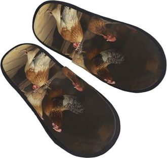 Generic Pantoufles En Feutre Poulet R&ocirc;ti &Agrave; La Ferme Doux Pantoufles DHiver Antid&eacute;rapant Chaussons Invit&eacute;s Pour H&ocirc;tel Voyage Invit&eacute; M