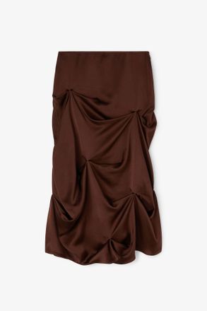 Ganni Jupe drapée marron Viscose - Taille 32