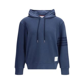 Thom Browne Baumwoll-Rundhals-Sweatshirt mit gerippten B&uuml;ndchen - - Sweatshirts & Hoodies - Herren - Blau - XL