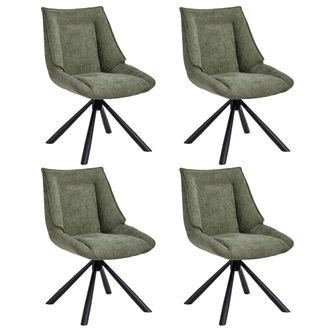 Duhome 4er Set Esszimmerstuhl Chenille Schminktischstuhl 180&deg; Drehbar Automatische R&uuml;ckstellfunktion Lounge Stuhl Modern f&uuml;r Wohnzimmer Schlafzimmer B&uuml;ro, Gr