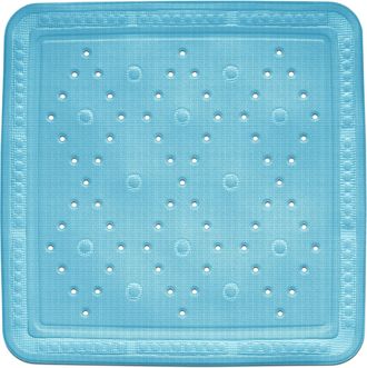 KELA 22377 Duschwanneneinlage, Mit Sauger, PVC-Weichschaumbeschichtet, 55 x 55 cm, Kreta, hellblau
