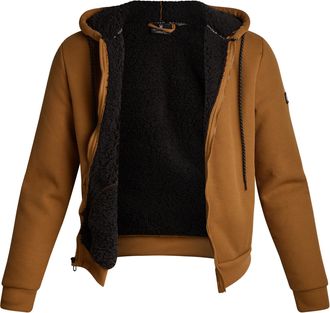 Spyder Herren-Kapuzenpullover mit Waffelmuster, Durchgehender Rei&szlig;verschluss, leicht, weich, Sherpa-Futter, Waffelstrick-Sweatshirt-Jacke f&uuml;r Herren, Sattel,