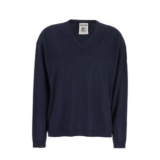 Semicouture Femme, Pulls, Bleu, Taille: 38 FR Pull &agrave; col en V