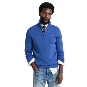 GANT Casual Cotton Half Zip Pull-Over, Bleu Vif, XXL Homme