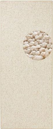BT Carpet Wolly Läufer - Wohnzimmerteppich Flachgewebe Kurzflor Woll-Optik Wolle Skandi-Look Esszimmer, Wohnzimmer, Kinderzimmer, Schlafzimmer - Creme, 80x200cm
