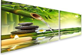 Islandburner Bild auf Leinwand Spa Zen Steine Im Garten Mit Fliessendem Wasser Bilder Wandbilder Poster