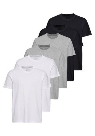 Man's World Rundhalsshirt (Packung, 6-tlg., 6-er Pack) Kurzarm, unifarben, Rundhals, aus Baumwolle