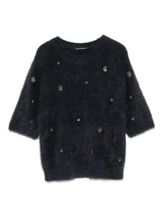 Luisa Cerano pull à ornements - Bleu