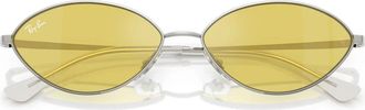 Ray-Ban Femme, Accessoires, Gris, Taille: 56 MM Oval Metal Lunettes de soleil