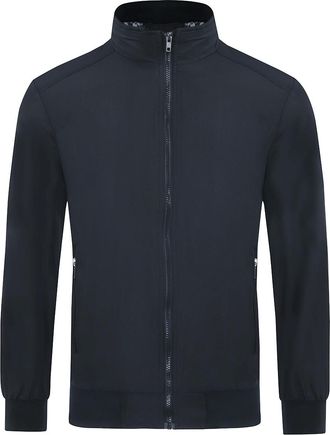 AlltheMen Heren Bomberjack met opstaande kraag, overgangsjack voor de herfst, casual sportjack zwart