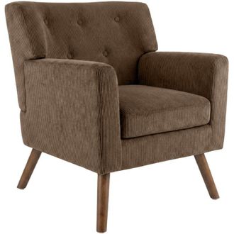 Clp Fauteuil Kioni Cord Marron fonc&eacute;