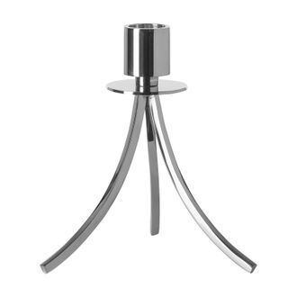 Fink Kerzenhalter 19 cm für Stabkerzen glänzend vernickelt stehend auf 3 Füßen